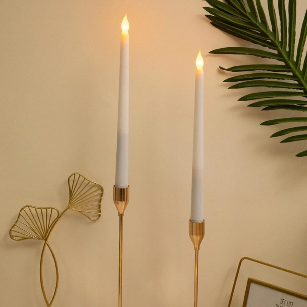 Flameless Taper Candles - 11 Inch LED Candlesticks, Realistic 3D Flame ...