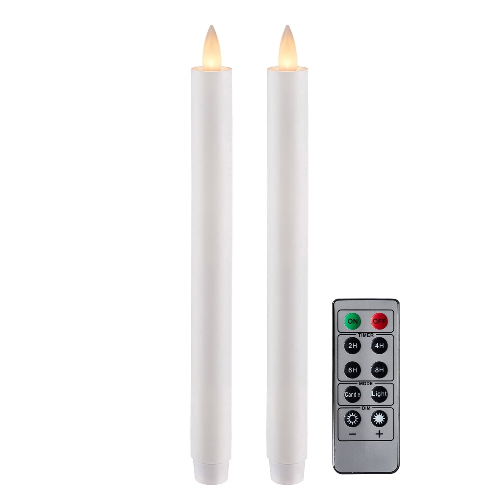 Flameless Taper Candles Flickering with Remote and Timer, 3D Moving ...