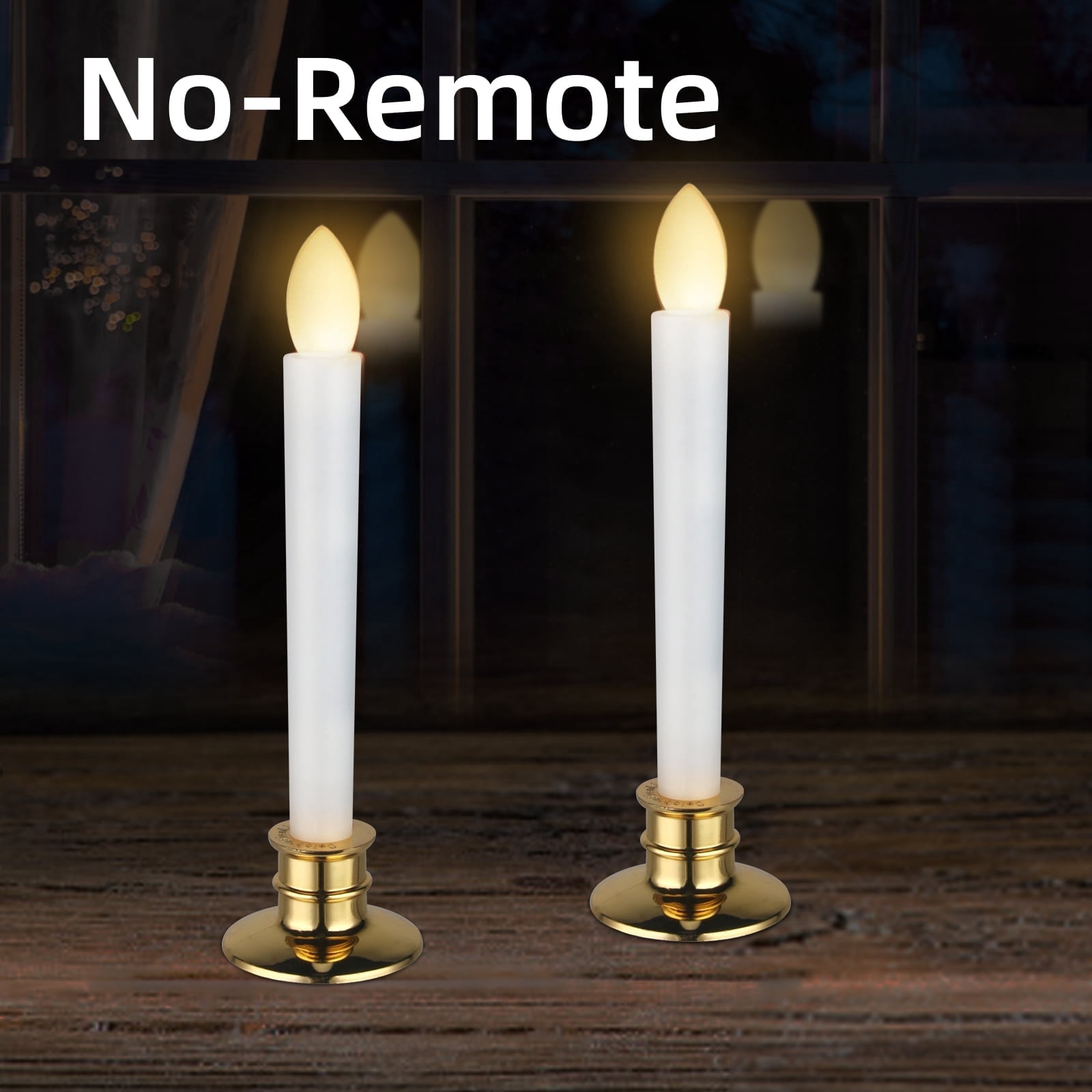 Flameless Taper Window Candles with Holders LED Candles Holiday Wedding ...