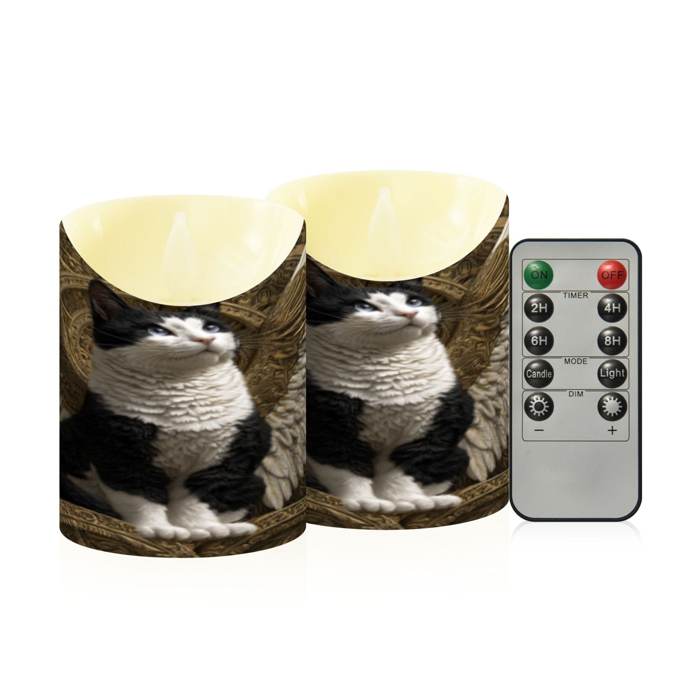 Flameless Themed LED Candles Decorative With Guardian Of Grace Pattern ...