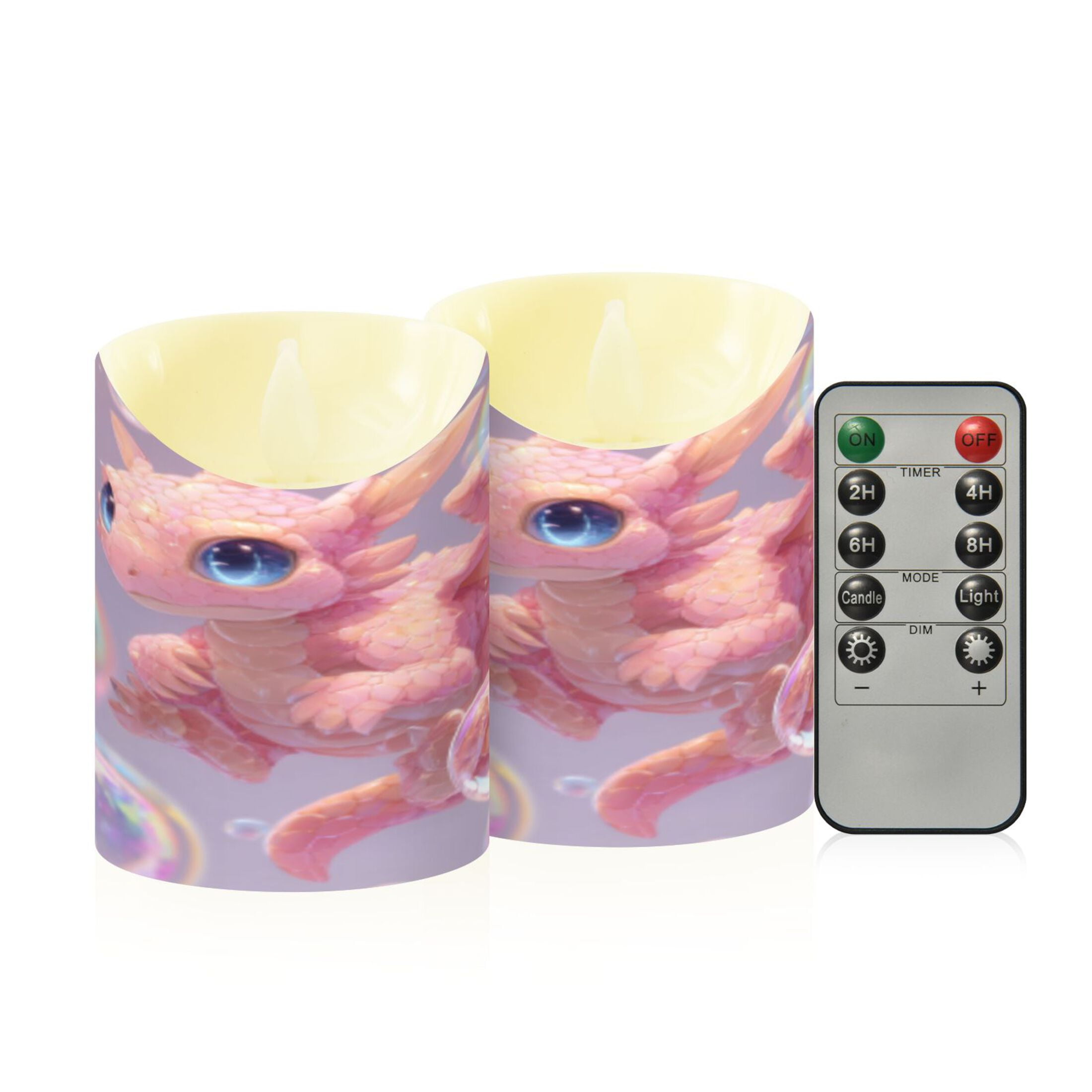 Flameless Themed LED Candles Decorative With Pastel Dragon's Bubbly ...