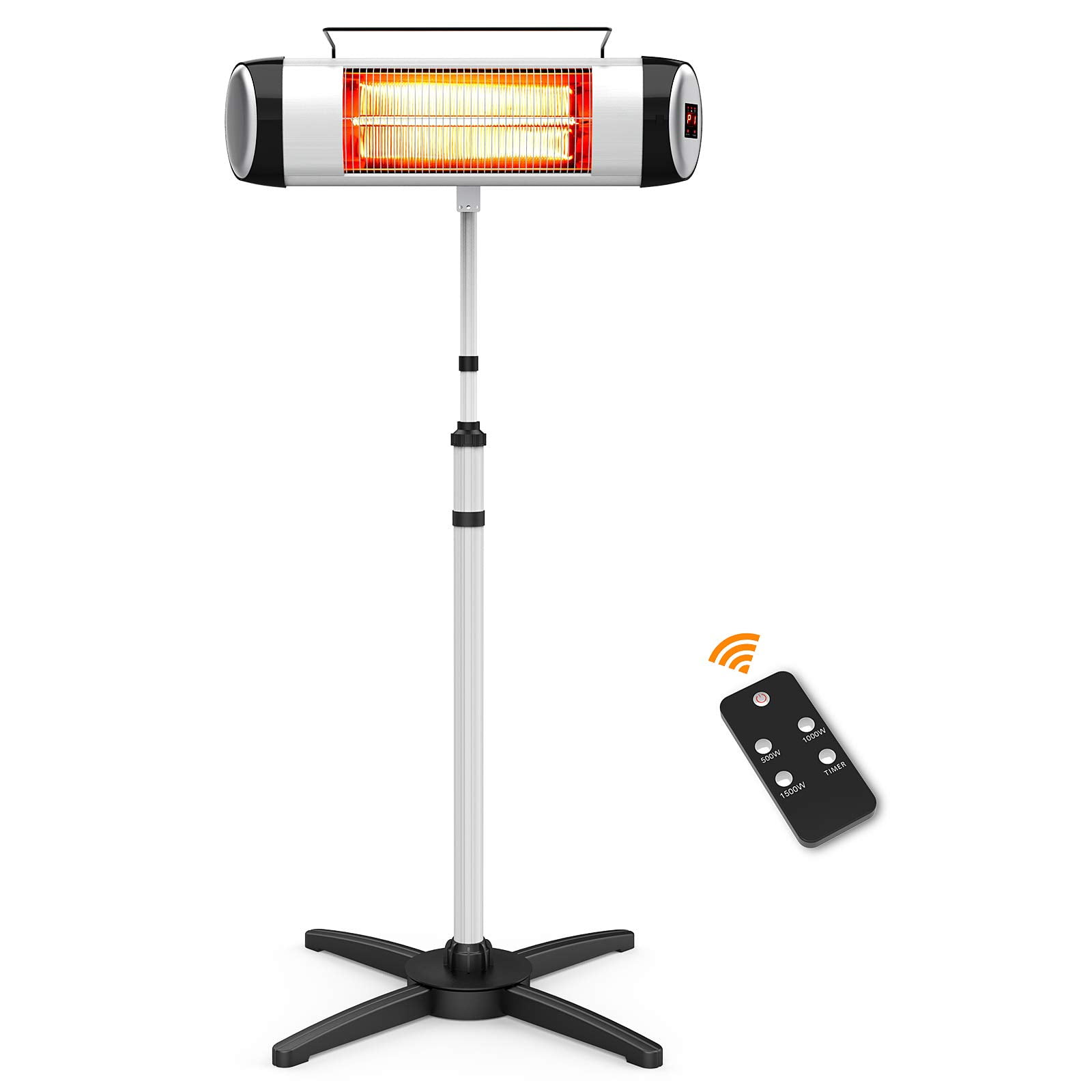 Flamemore 1500W Electric Patio Heater, Indoor/Outdoor Freestanding ...