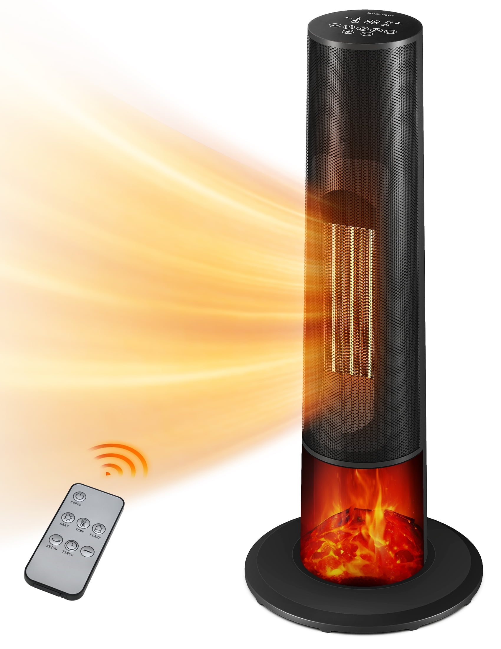 Flamemore Tower Space Heaters with Fireplace 1500W,Portable Electric ...