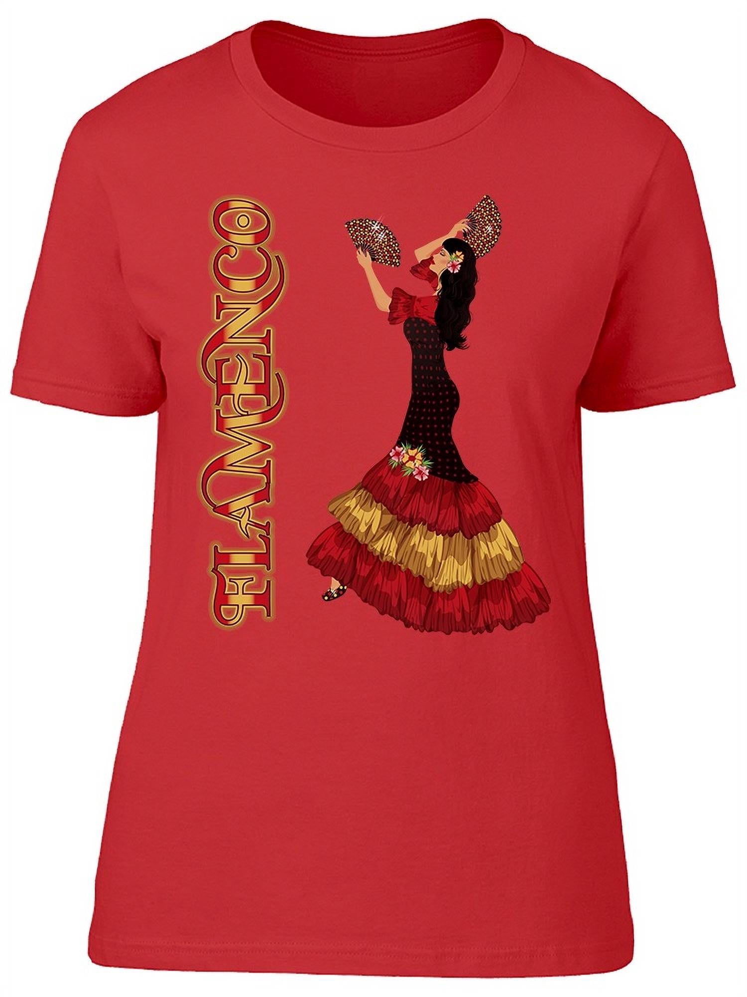 Flamenco Dancer Fan Pose T-Shirt Women -Image by Shutterstock, Female ...