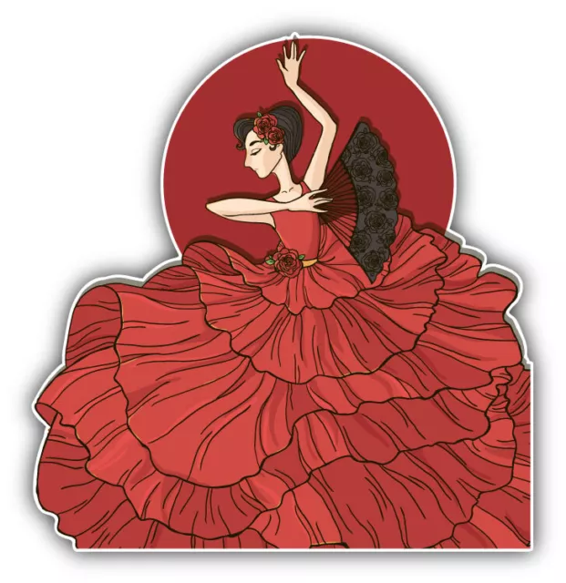 Flamenco Girl Dancer Sticker Phone Decal Water Bottle Stickers Car ...