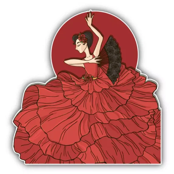 Flamenco Girl Dancer Sticker Phone Decal Water Bottle Stickers Car ...
