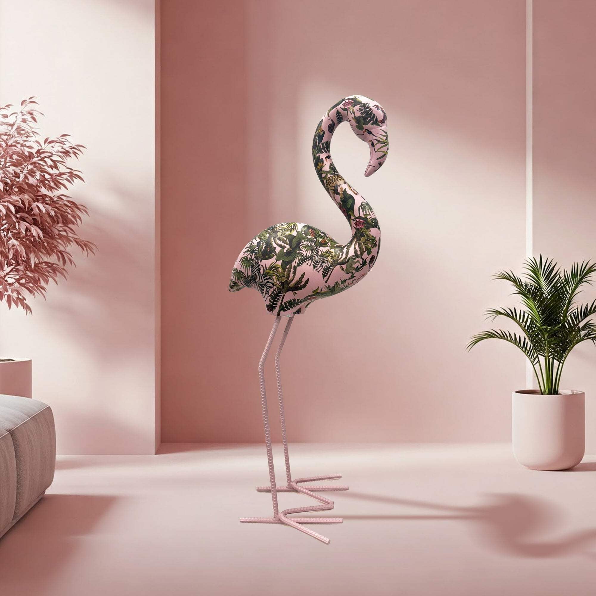 Flamenco Jungle Resin Sculpture // Pink and Green - Walmart.com