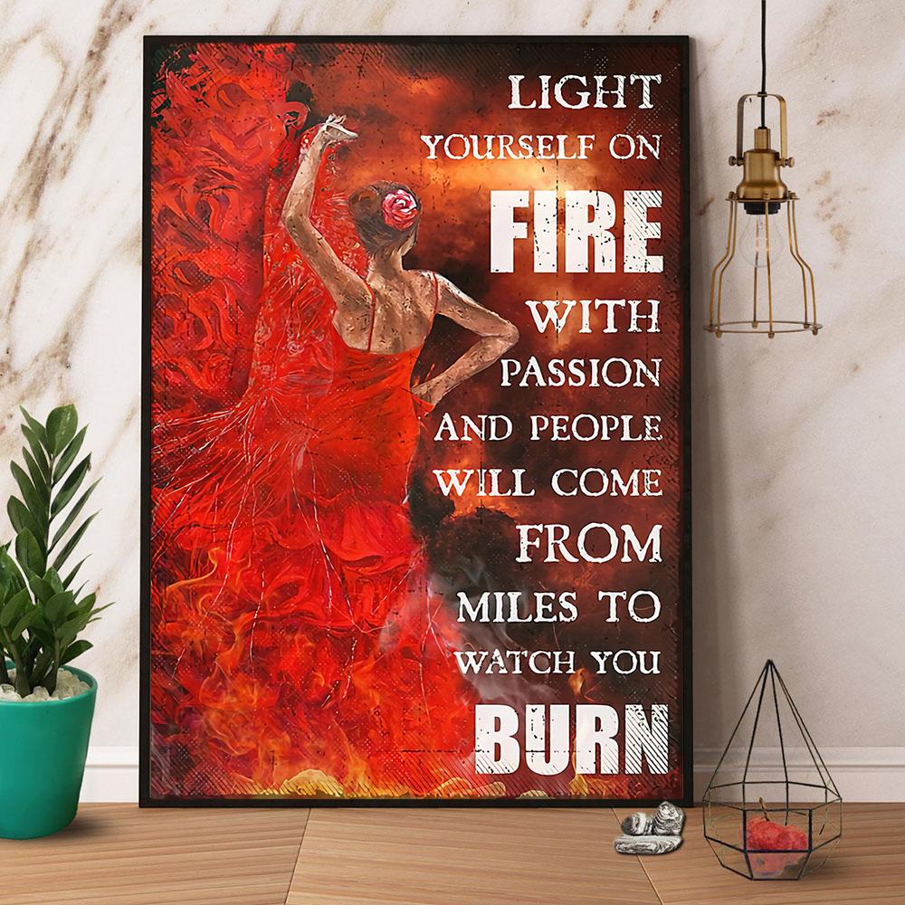 Flamenco Light Yourself On Fire With Passion Paper Poster No Frame Matte Wall Art Decor 11 x 17 ...