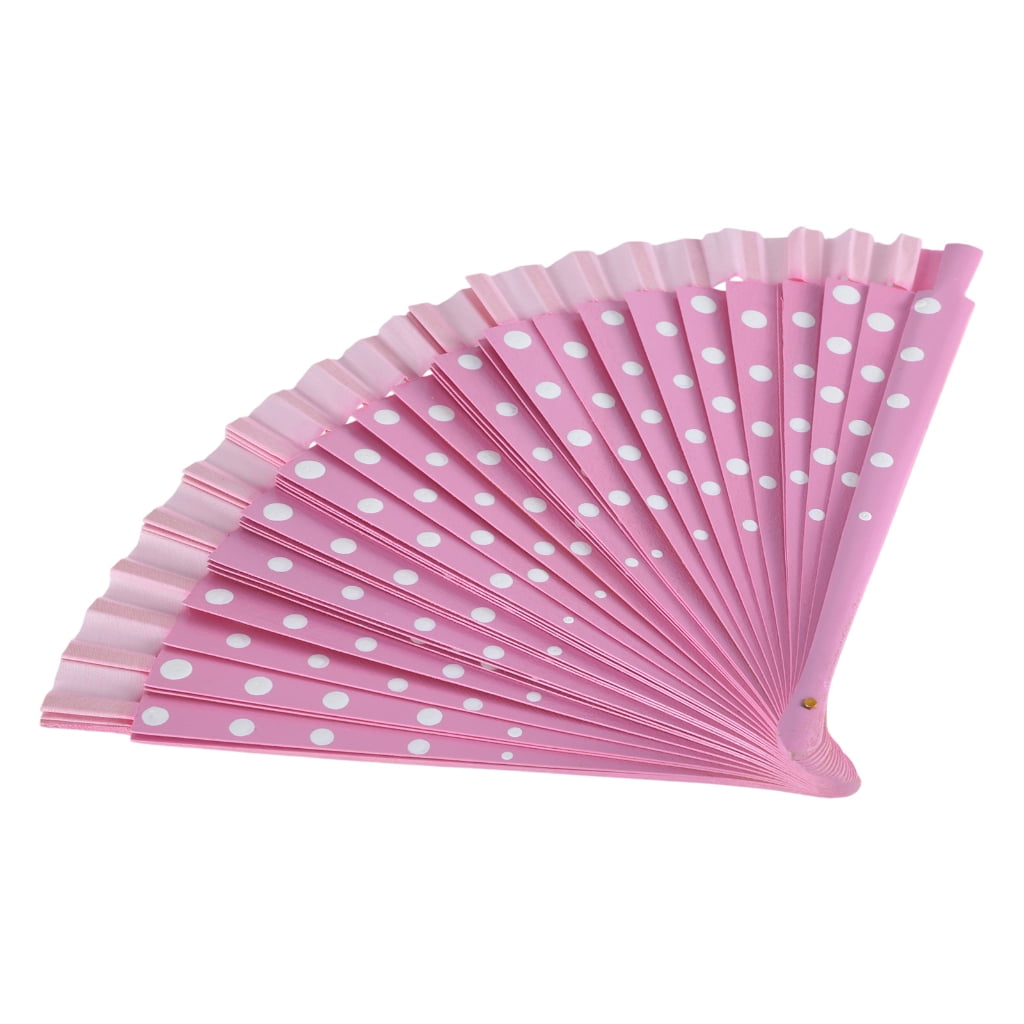 Flamenco Spanish Wood Folding Fan Dots Pattern Modern Classical Vintage ...