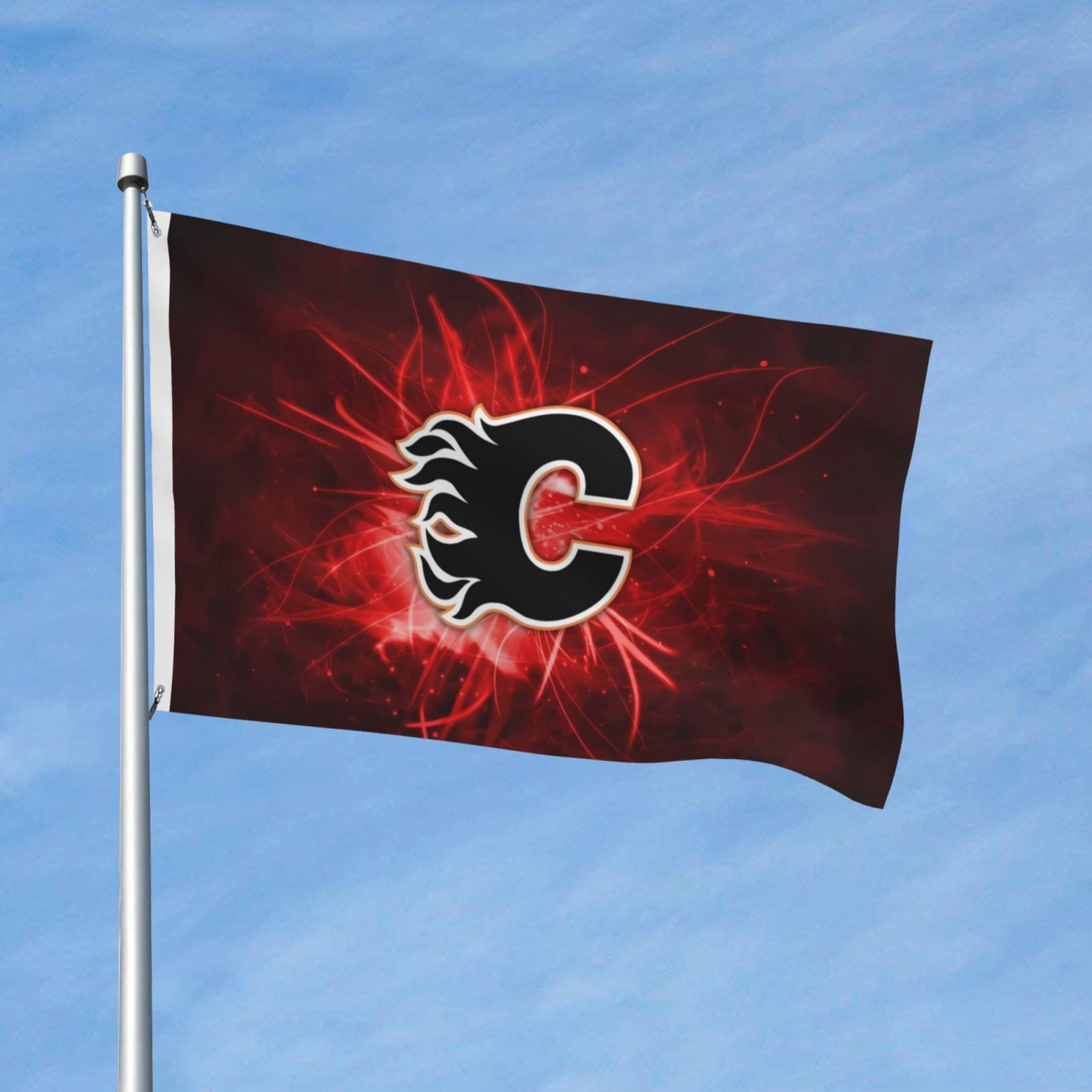Flames Hockey Team Double Sided 3x5ft Outdoor Flag, Lightweight Fabric ...