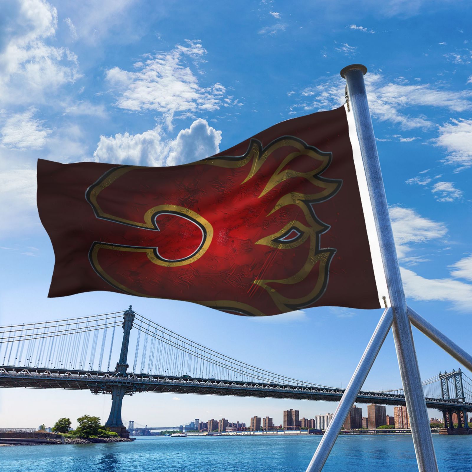 Flames Hockey Team Four Seasons Double Sided 5x8ft Flag for Hockey Team ...