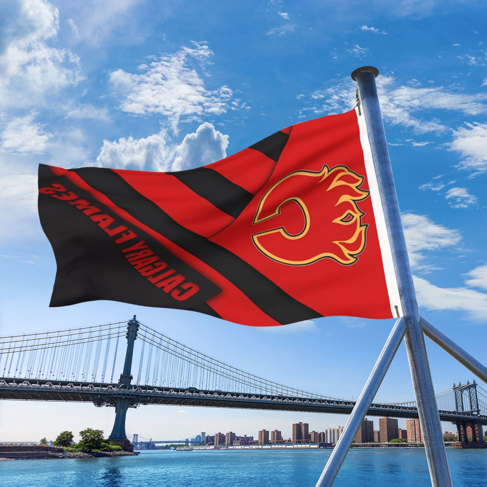 Flames Hockey Team Four Seasons Double Sided 5x8ft Flag for Hockey Team ...