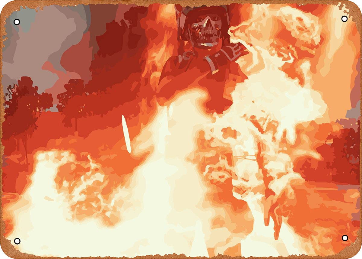 Flames Playerunknowns Battlegrounds Retro Vintage Decorative Metal ...