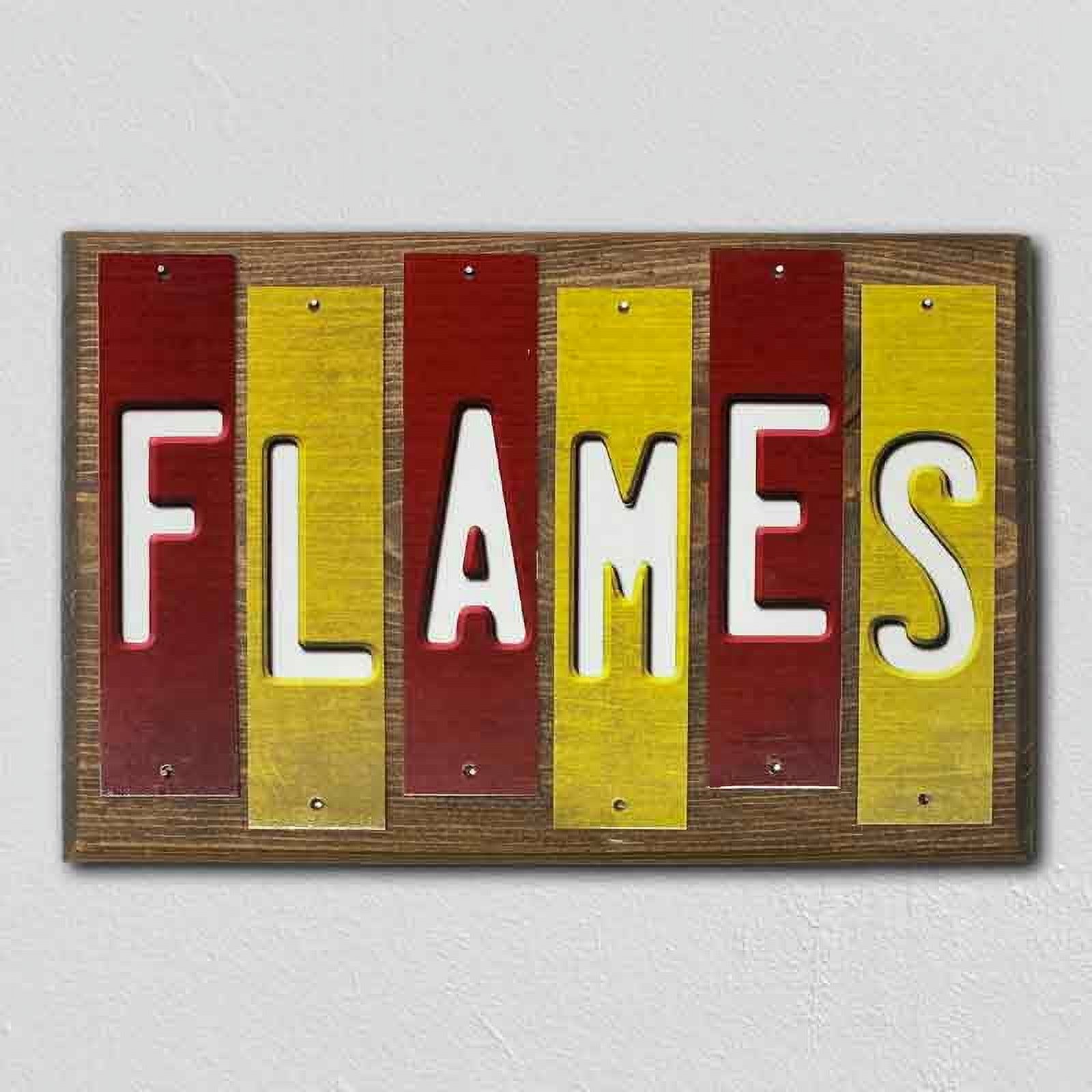 Flames Team Colors Hockey Fun Strips Novelty Wood Sign WS-788 8" x ...