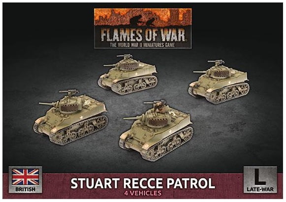 Flames of War BBX58 Stuart Recce Patrol (4 Tanks) Plastic Gaming ...