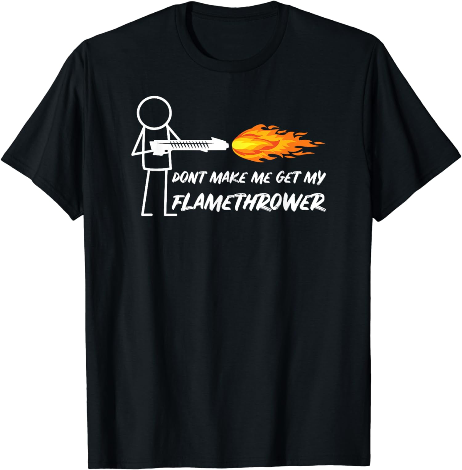 Flamethrower Prop Stick Man Figure Flame Thrower Men Boys T-Shirt ...