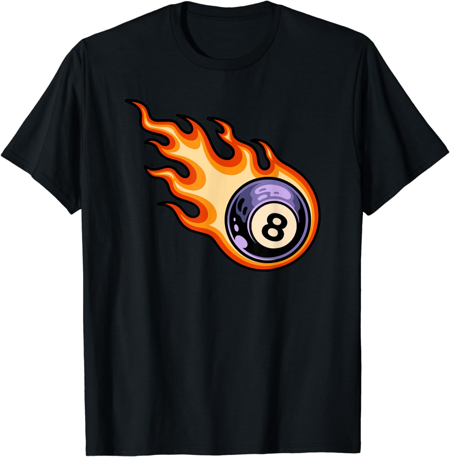 Flaming 8 ball pool billiards T-Shirt - Walmart.com