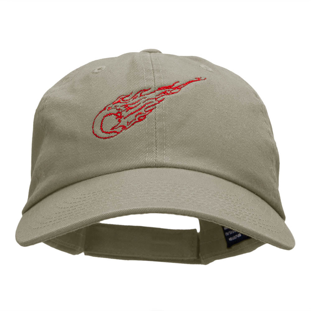 Flaming Baseball Outline Embroidered Unstructured Cotton Twill Cap ...