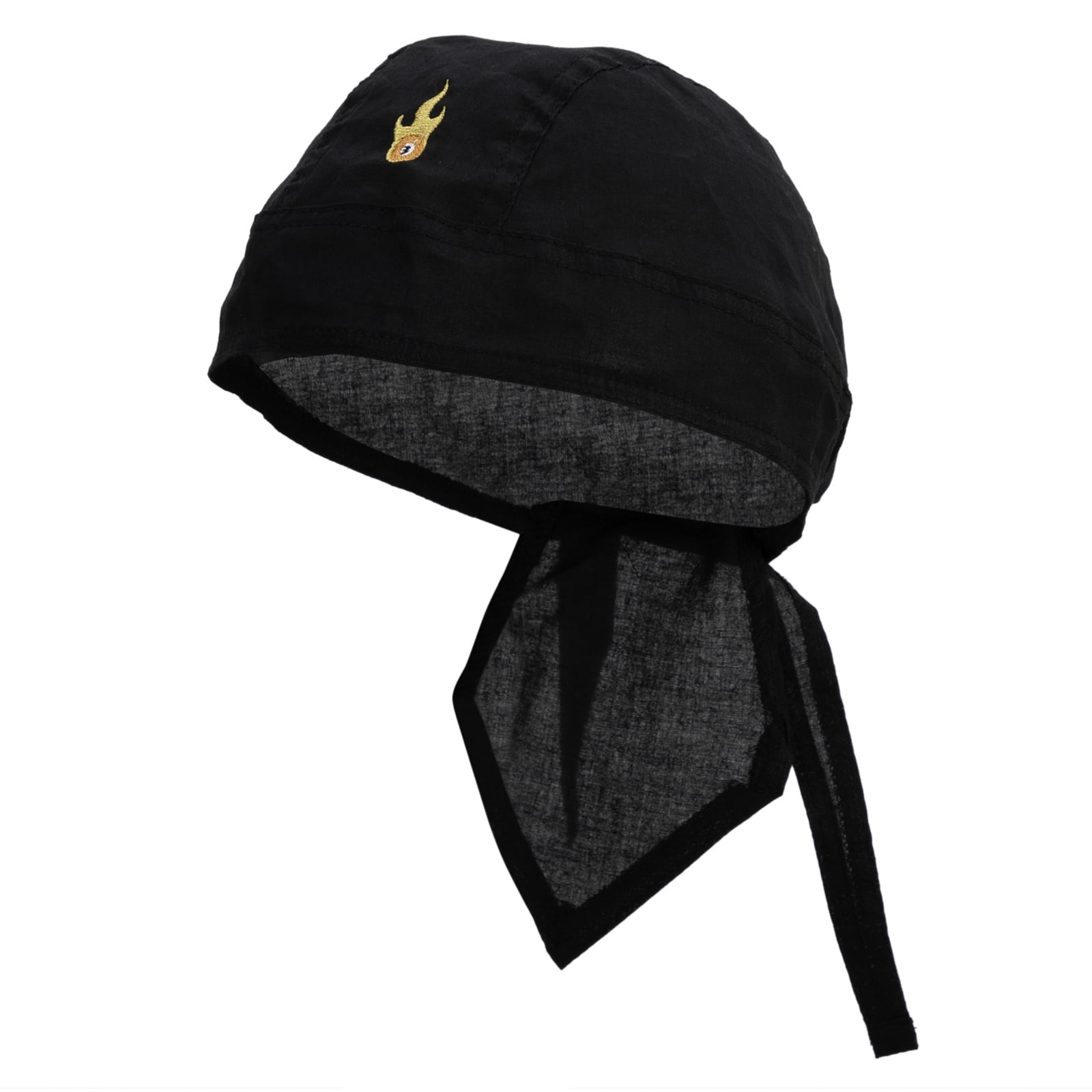 Flaming Billiard Ball Embroidered Cotton Poplin Biker Style Head Wrap ...