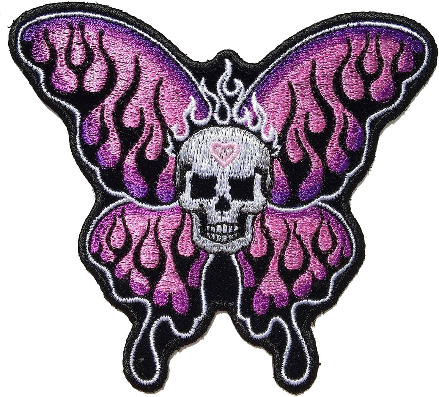 Flaming Butterfly Embroidered 5.0 X 4.0 Inch Iron on Patch - Walmart.com