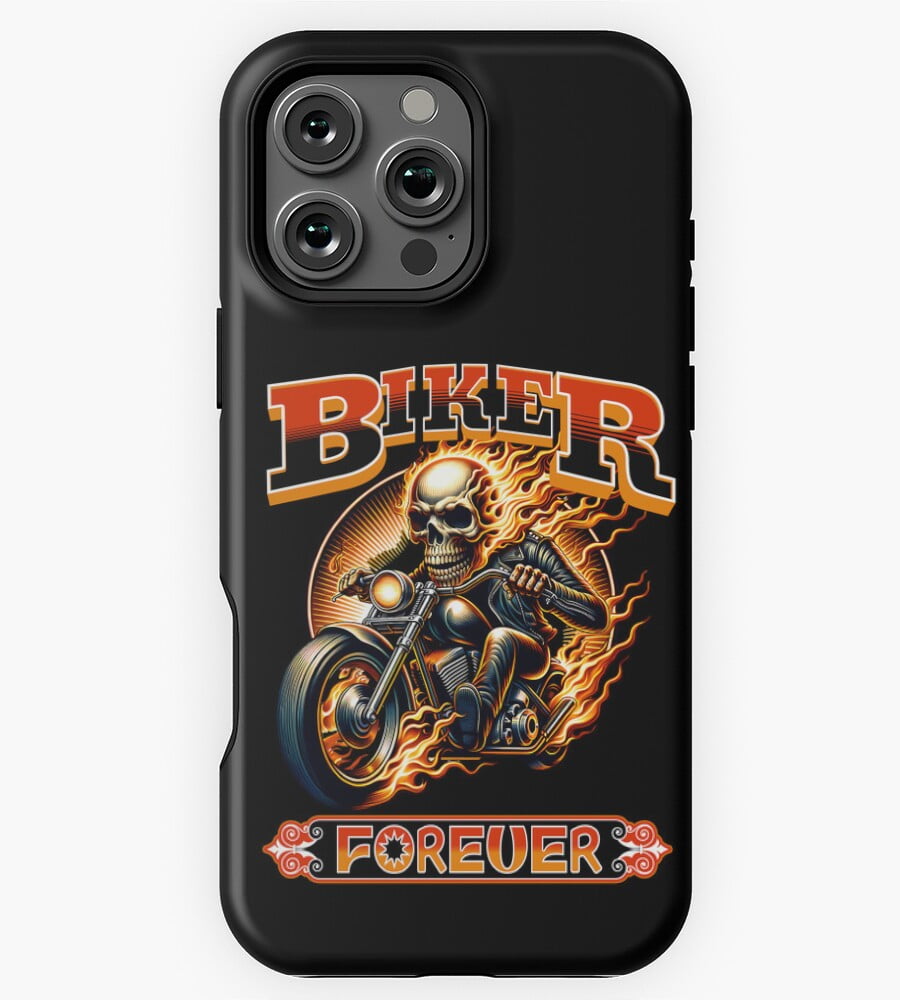 Flaming Cartoon Skeleton Biker Forever GA6693 Phone Case for iPhone 11 ...