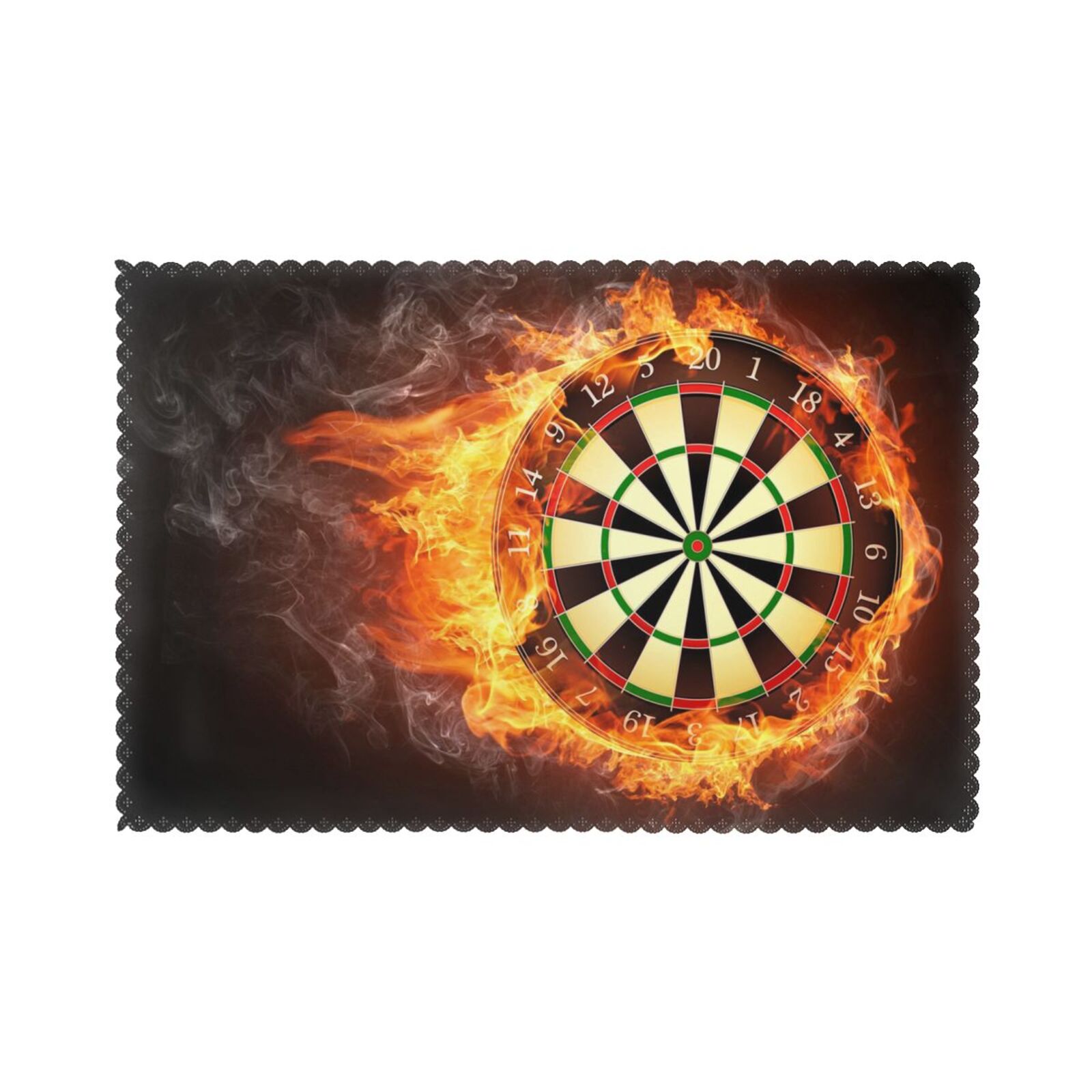 Flaming Dartboard Fire Dart Board 3D Placemats for Dining Table Set of ...
