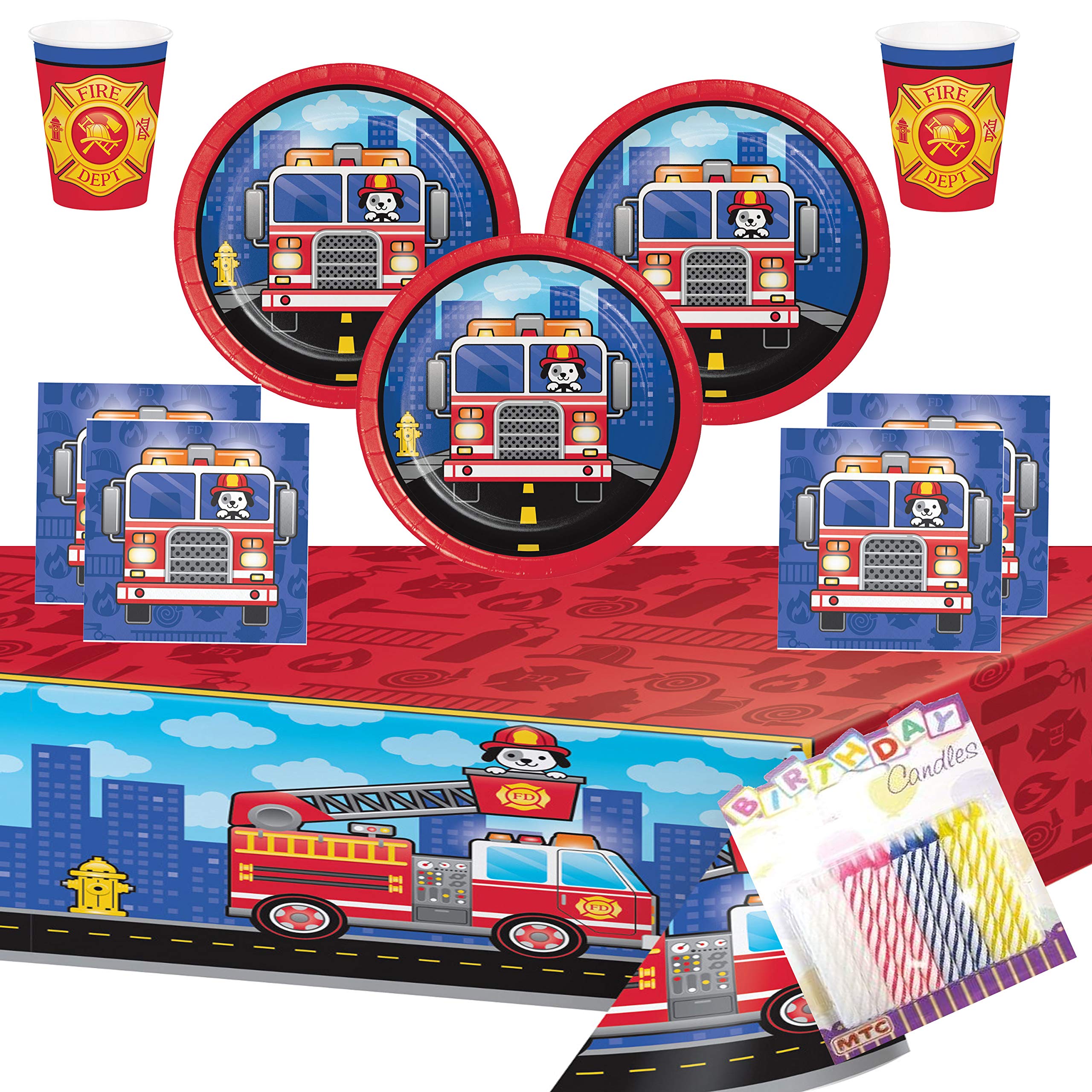 Flaming Fire CM31 Truck Firefighter Party Supplies Pack 16: Firetruck ...