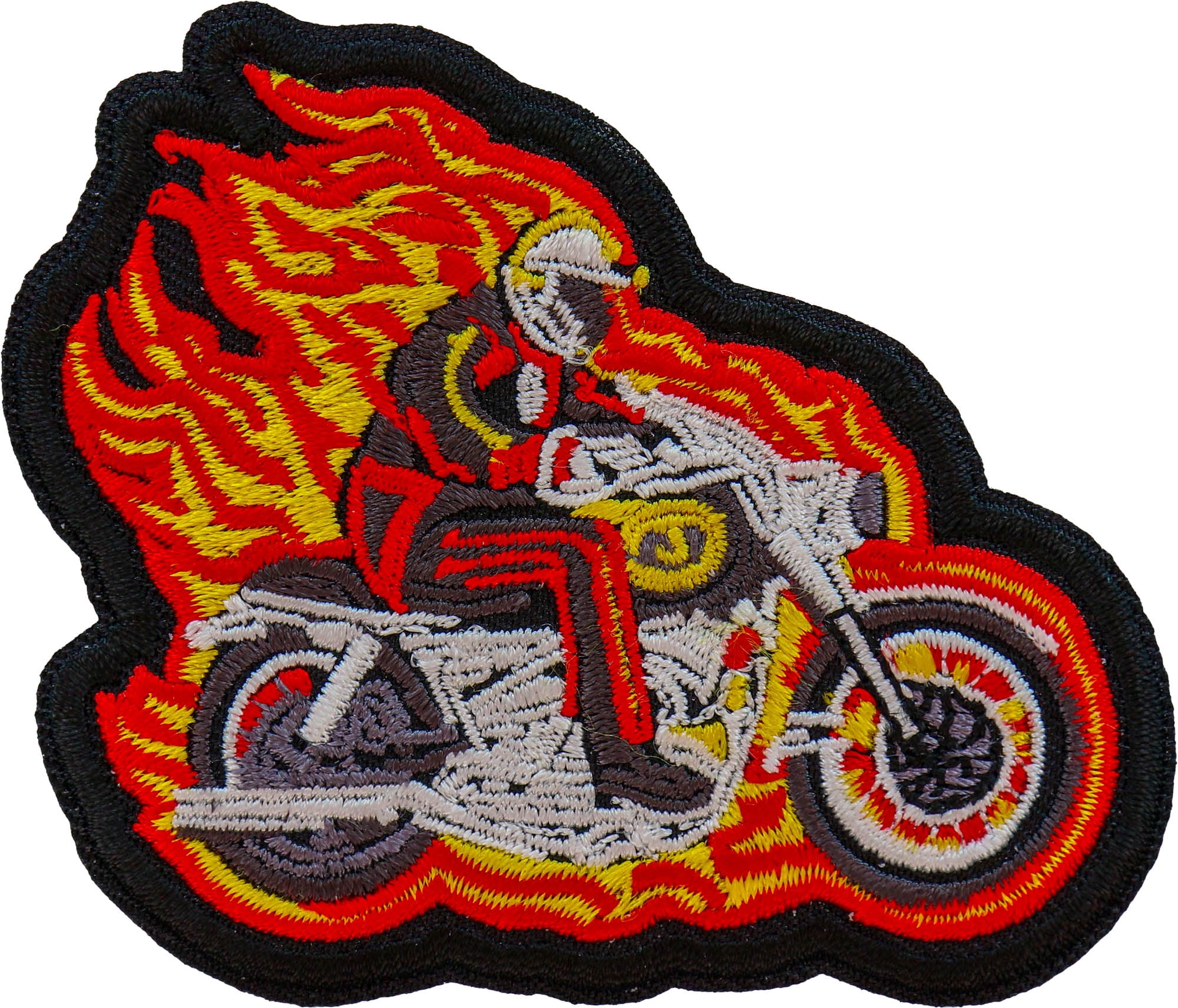 Flaming Firefighter on Motorcycle Patch, Motorcycle Patches (P7444 ...