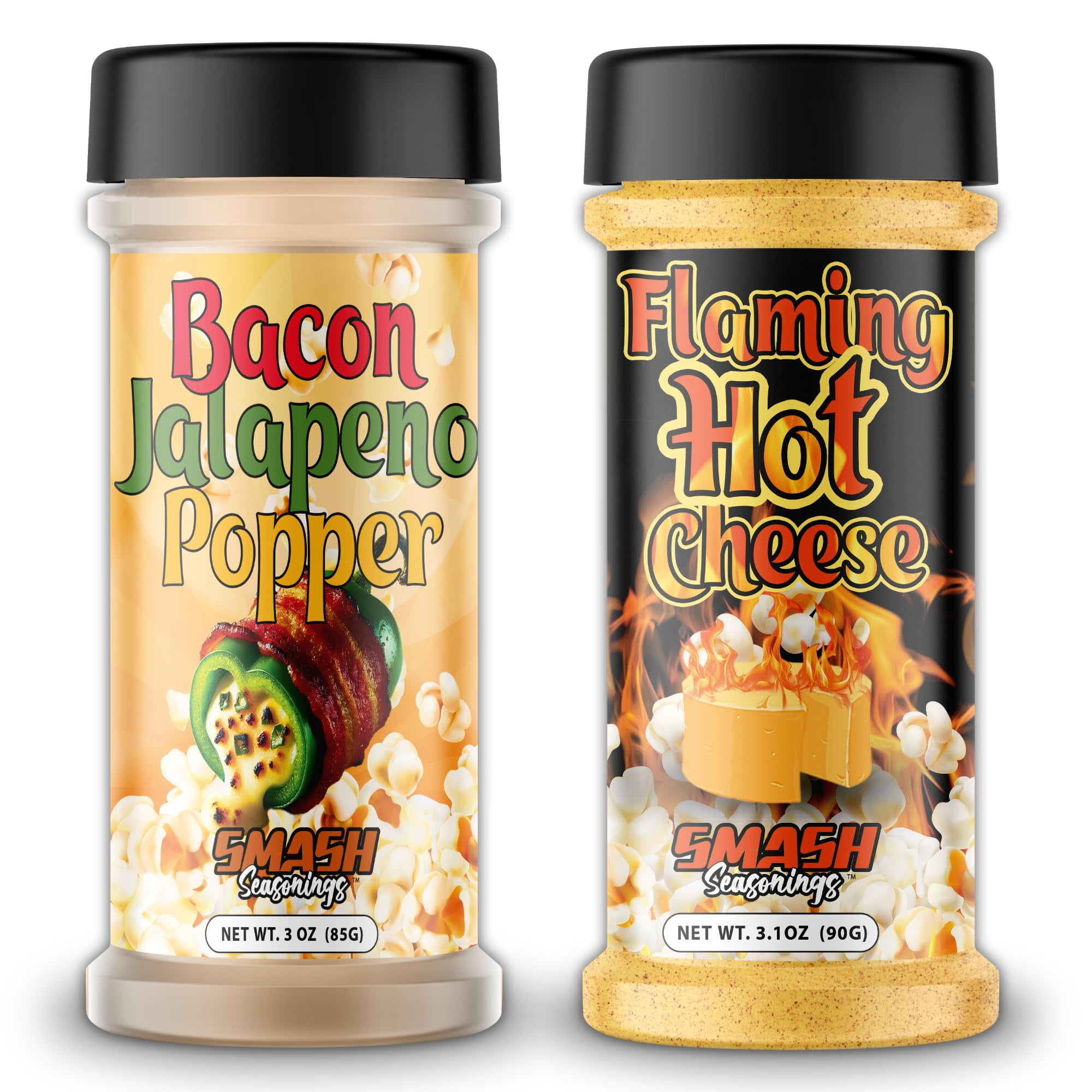 Flaming Hot Cheese & BCF26 Bacon Jalapeño Popper Popcorn 2 Pack Spicy ...