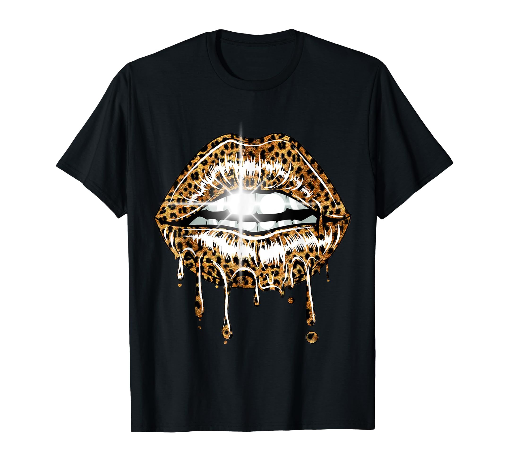 Flaming Leopard Lips Cheetah Animal Lip Print T-Shirt Shirt, Size 5Xl ...