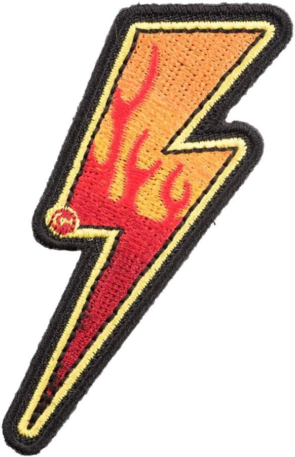Flaming Lightning Bolt Right Patch, Lightning Patches - Walmart.com
