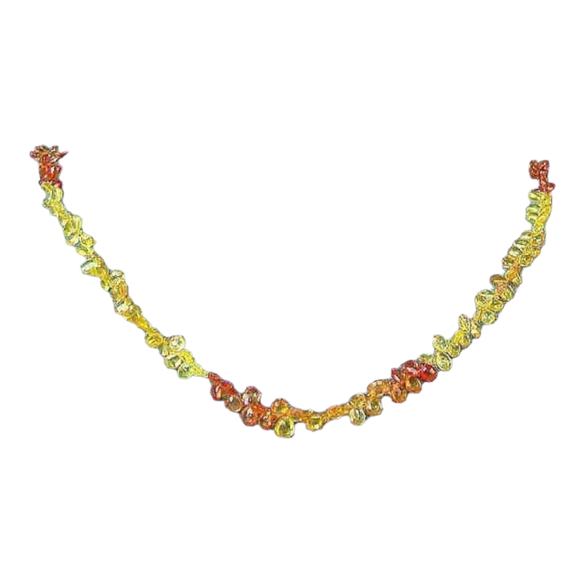 Flaming Multi-Hue Sapphire Briolette Strand 77cts | 4.5x3x2.5-4x2.5x1 ...