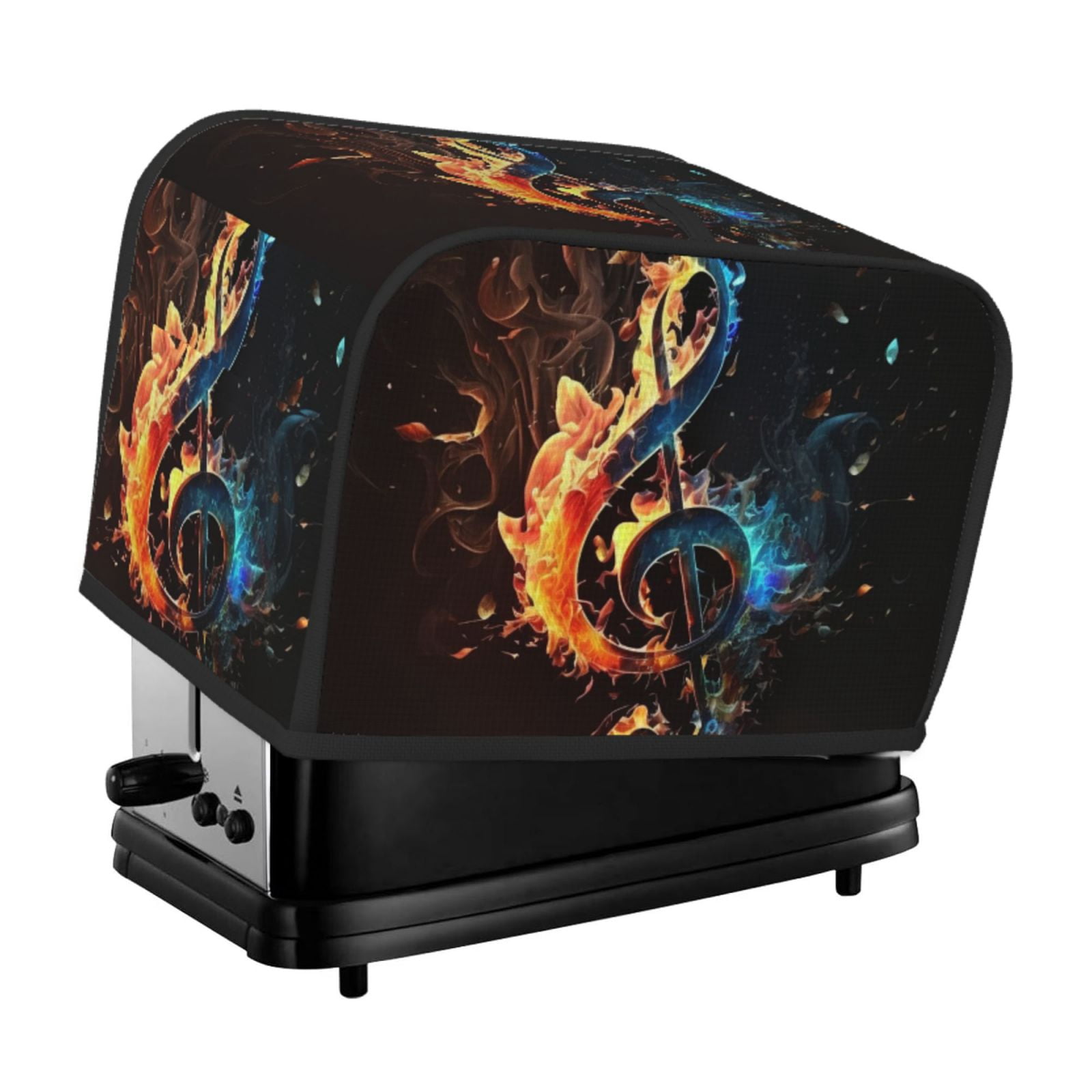 Flaming Music Notes Fire 2 Slice Toaster Cover Bread Maker Dust ...