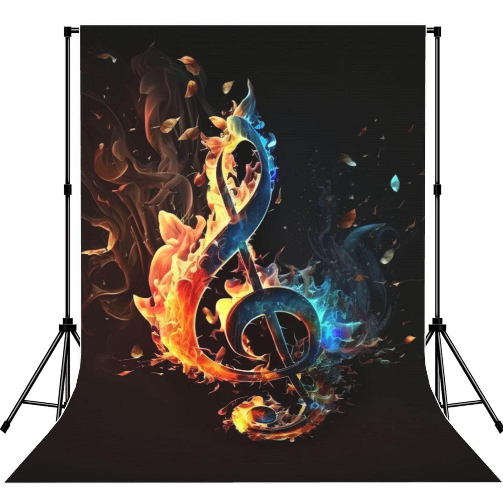 Flaming Music Notes Fire Photography Backdrop 5x7Ft Background for ...