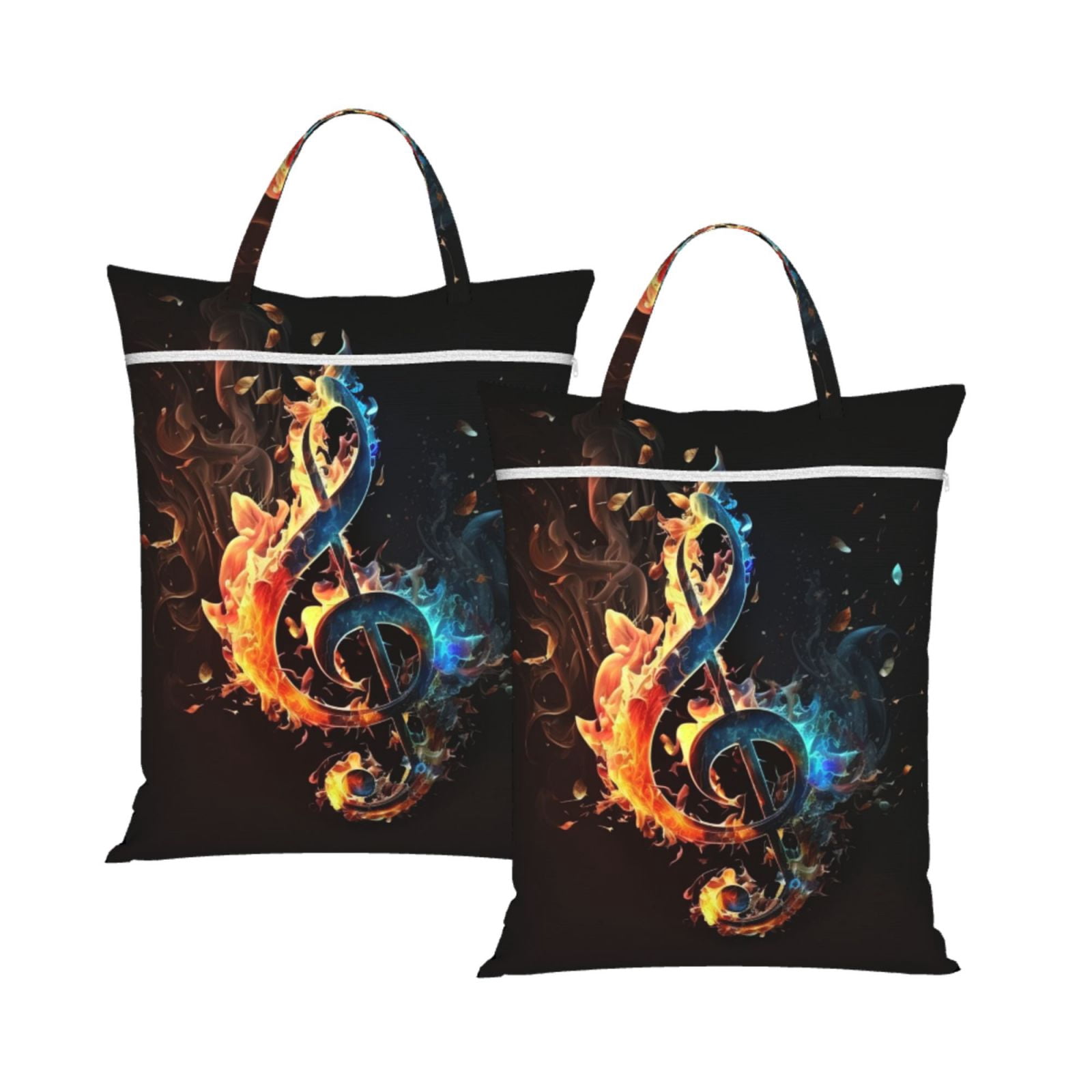 Flaming Music Notes Fire Travel Dirty Laundry Bag 2PCS , Portable ...