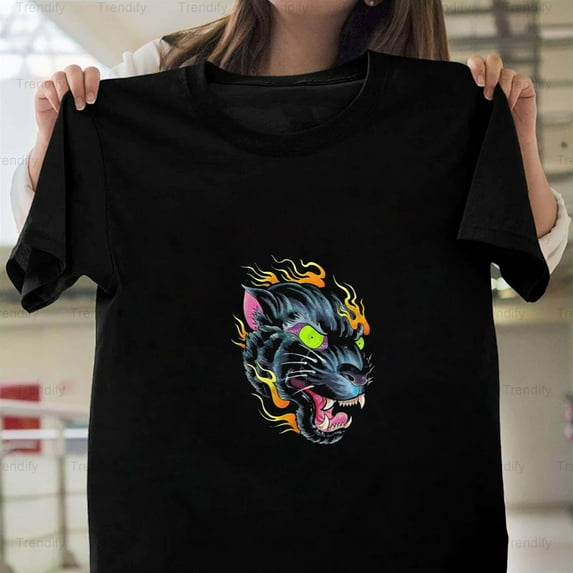 Flaming Panther Funny Animal Sarcastic Humor Quote H41920 T-Shirt, for ...