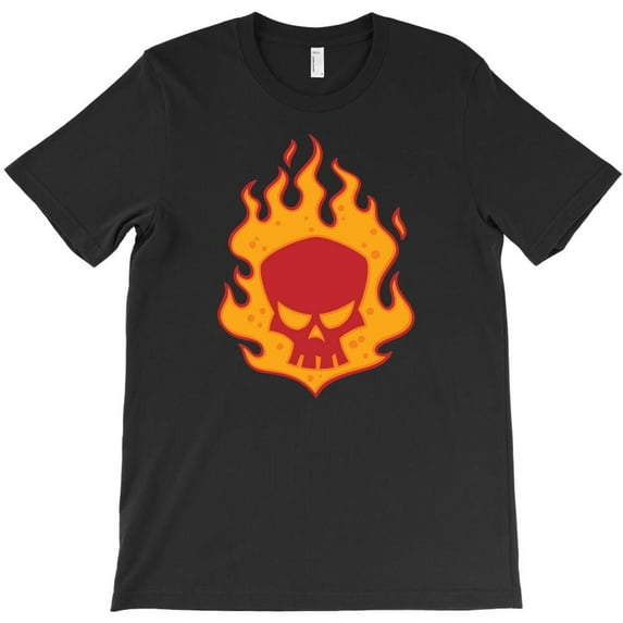 Flaming Skeleton Head Funny Biker Hot Rod Graphic Art Novelty Design ...