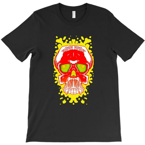 Flaming Skeleton Head Funny Biker Hot Rod Graphic Art Novelty Design ...