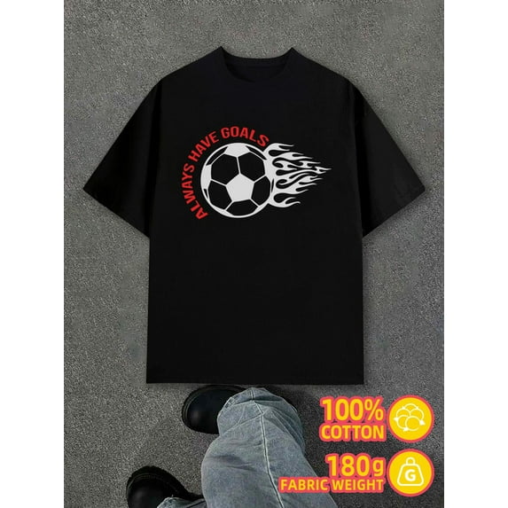 Flaming Soccer Goals men 180G 100% Cotton white Original Unisex Shirt ...