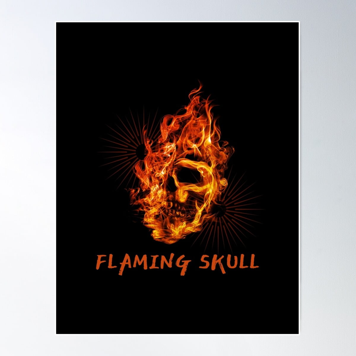 Flaming Soul - Skull Graphic Design Poster Wall Art, Modern Wall Decor ...