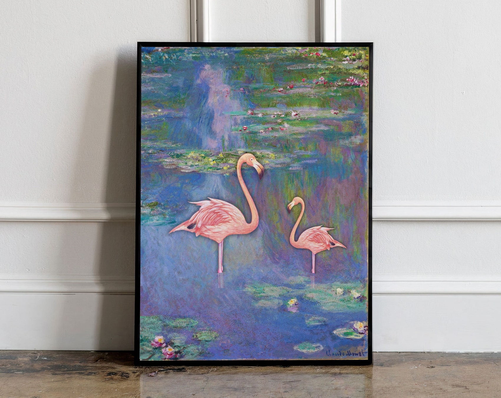 Flaming in Water lilies by Claude Monet poster, Living Room wall decor ...