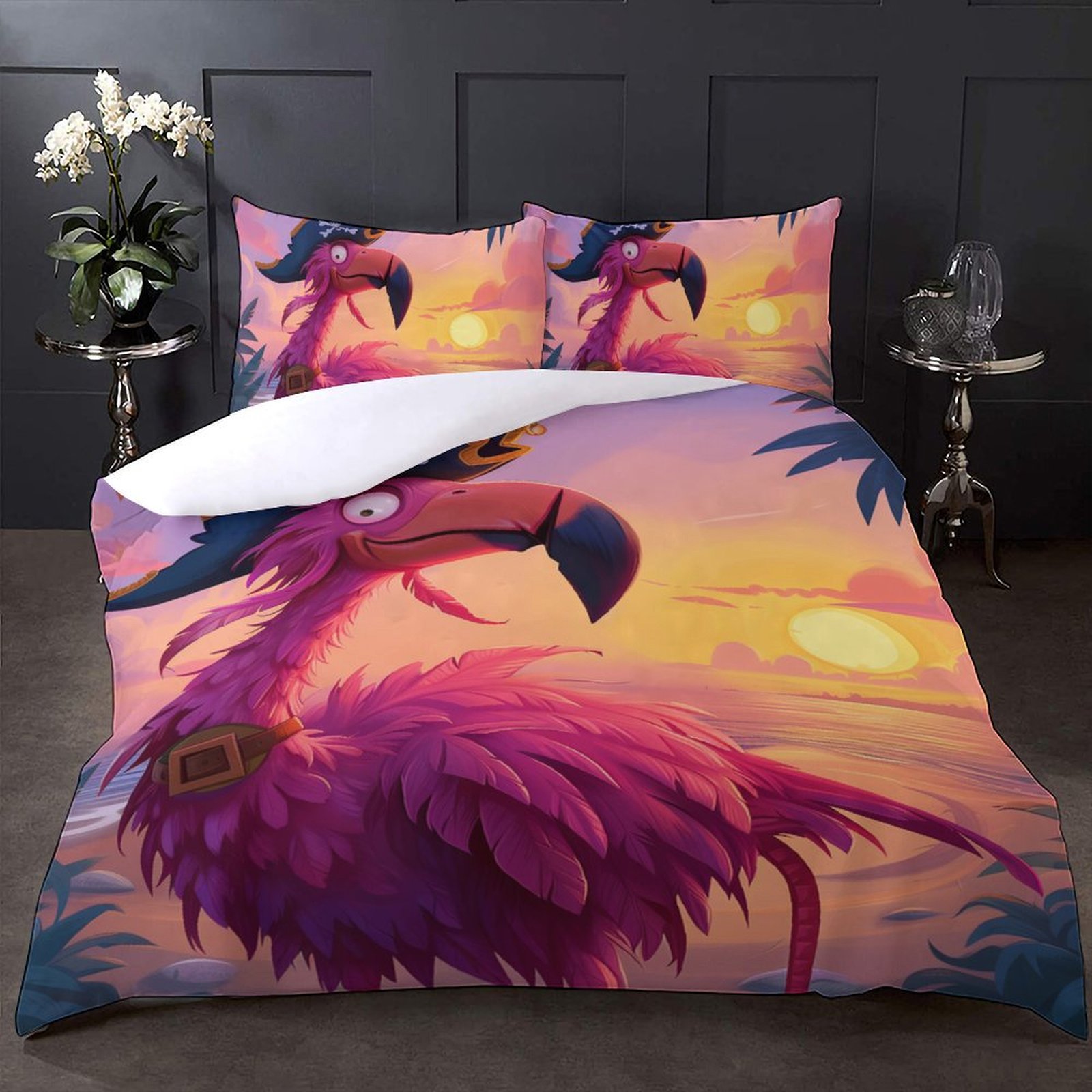 Flamingo 3D Printed Quilt Cover Duvet Cover Bedding Set Comforter ...
