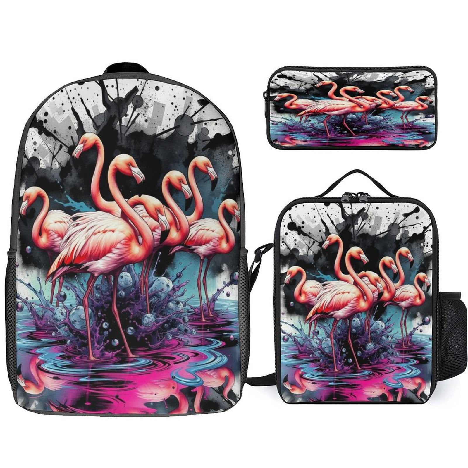 Flamingo 3pcs/Set Student Travel Bags Laptop Daypack Backpack Shoulder ...