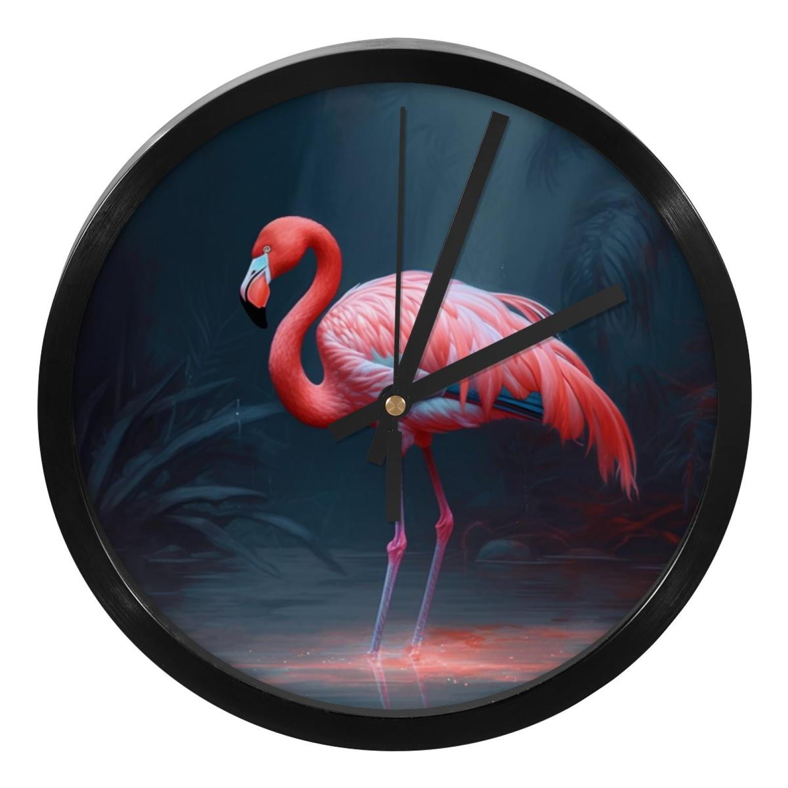 Flamingo 9.8 Inch Silent Round Digital Wall Clock - Battery Operated ...