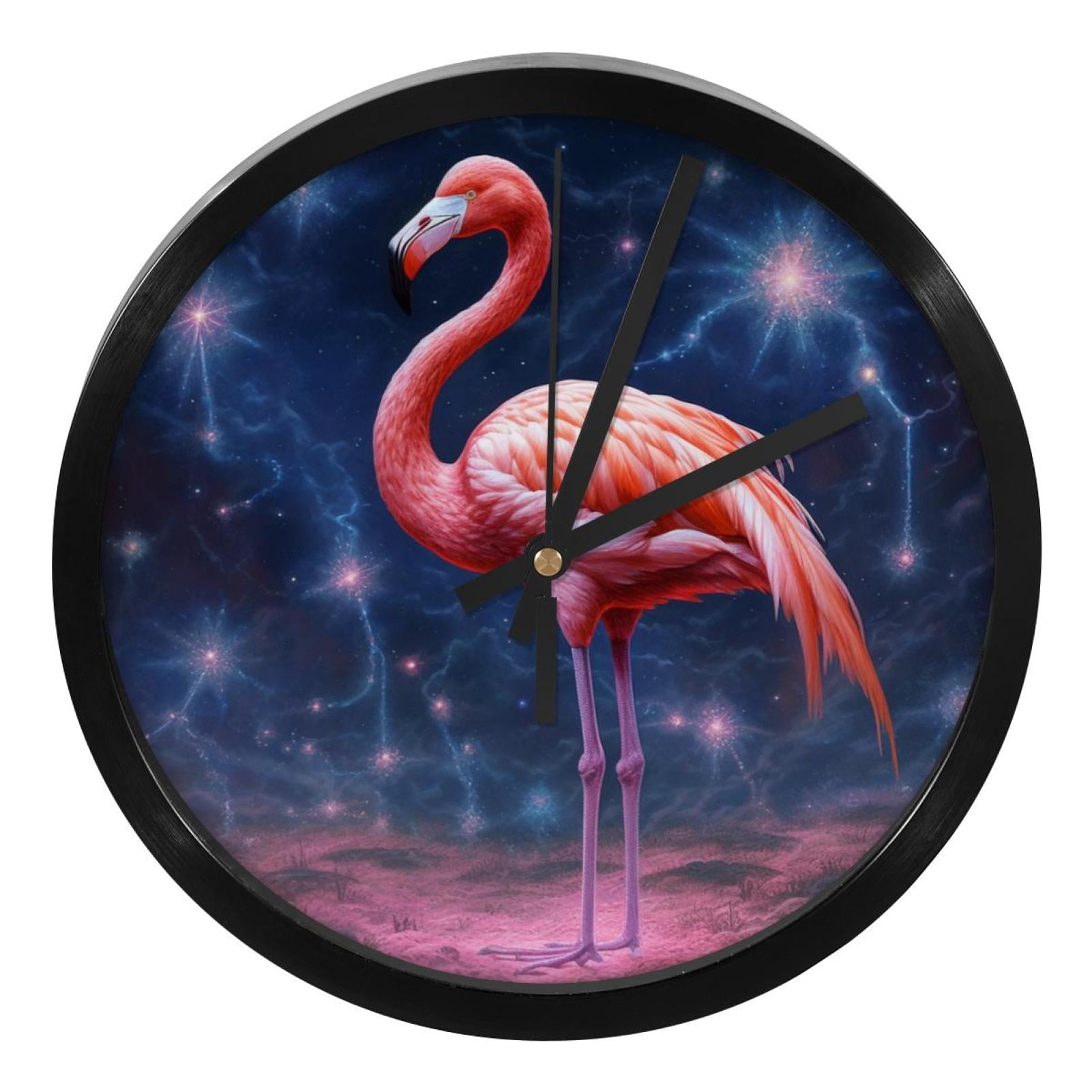 Flamingo 9.8 Inch Silent Round Digital Wall Clock - Battery Operated ...