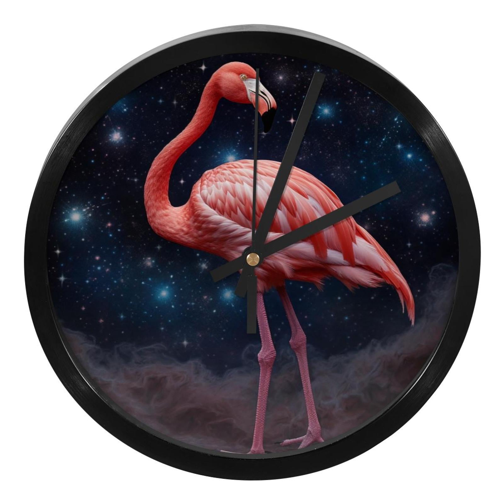 Flamingo 9.8 Inch Silent Round Digital Wall Clock - Battery Operated ...