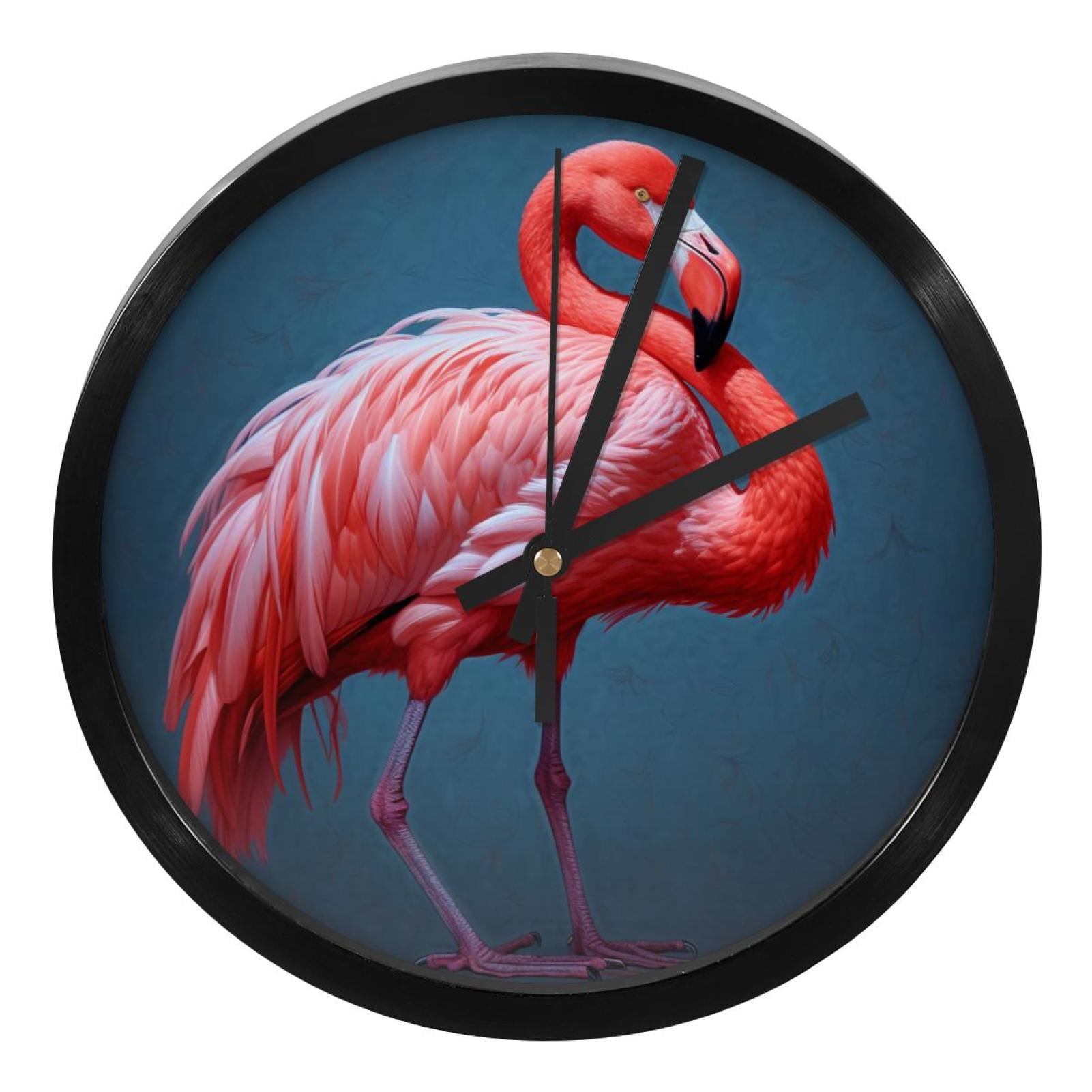 Flamingo 9.8 Inch Silent Round Digital Wall Clock - Battery Operated ...