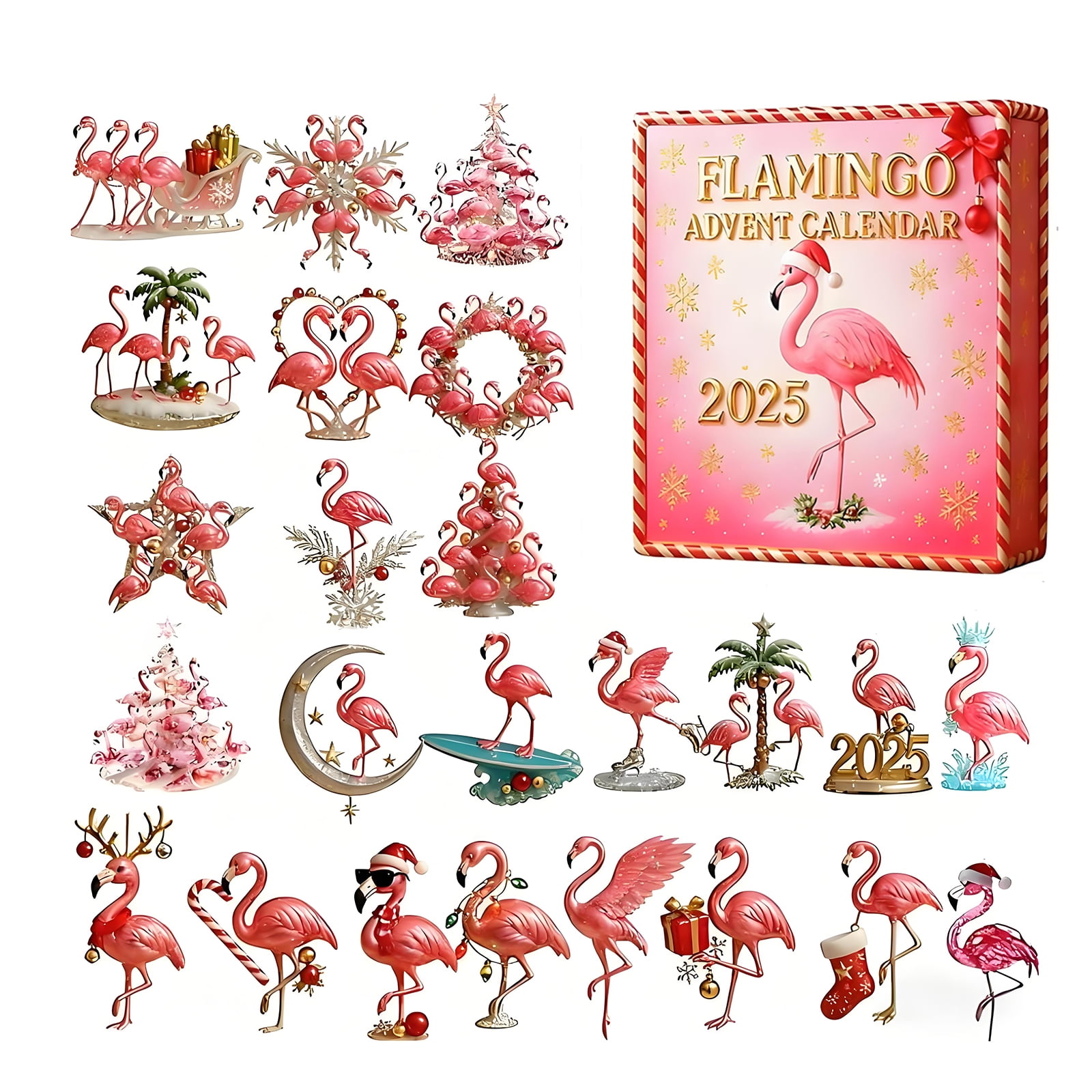 Flamingo Advent Calendar 2025, 24 Days Countdown with Unique Pink ...