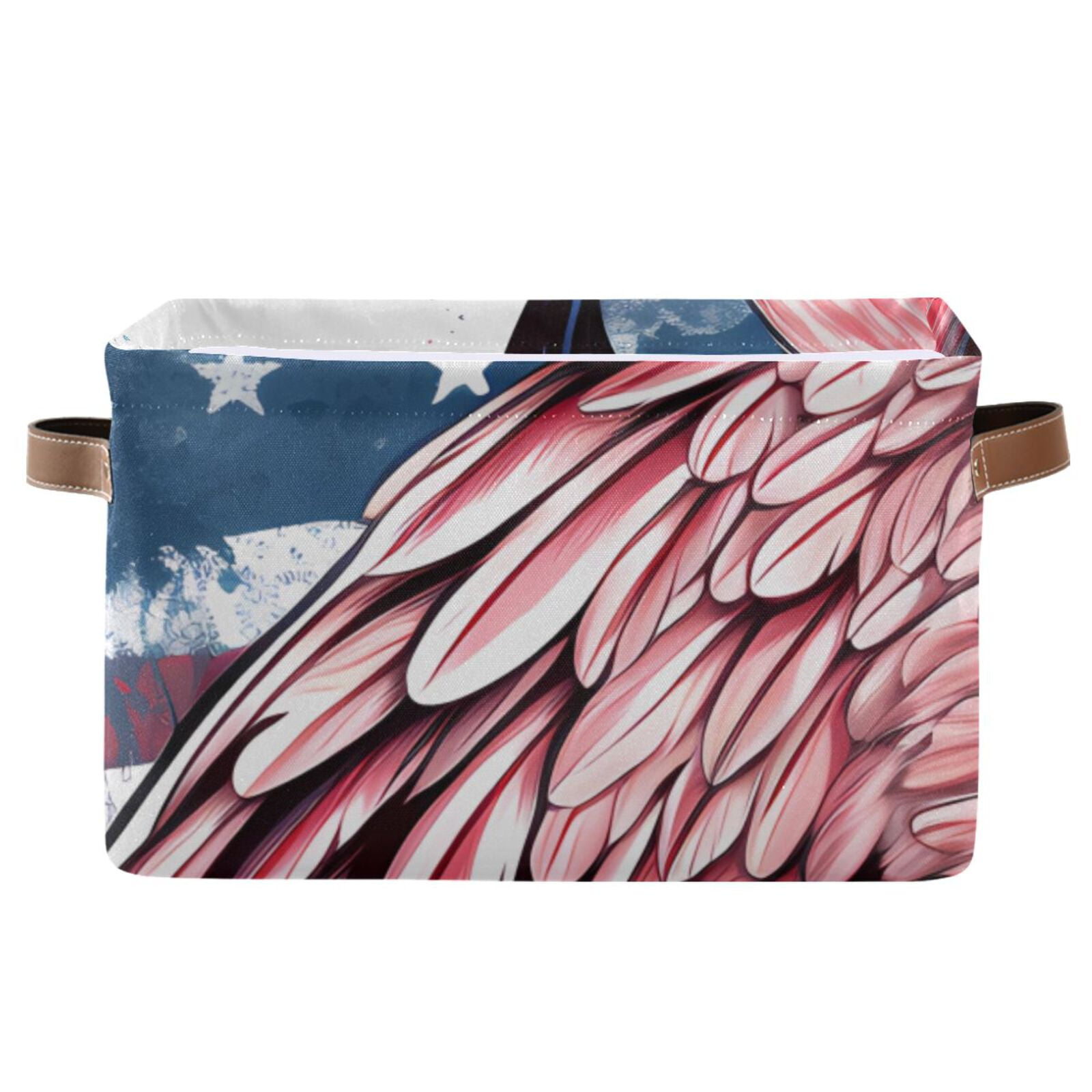 Flamingo American Flag Storage Bins Baskets With Handles Storage Box ...