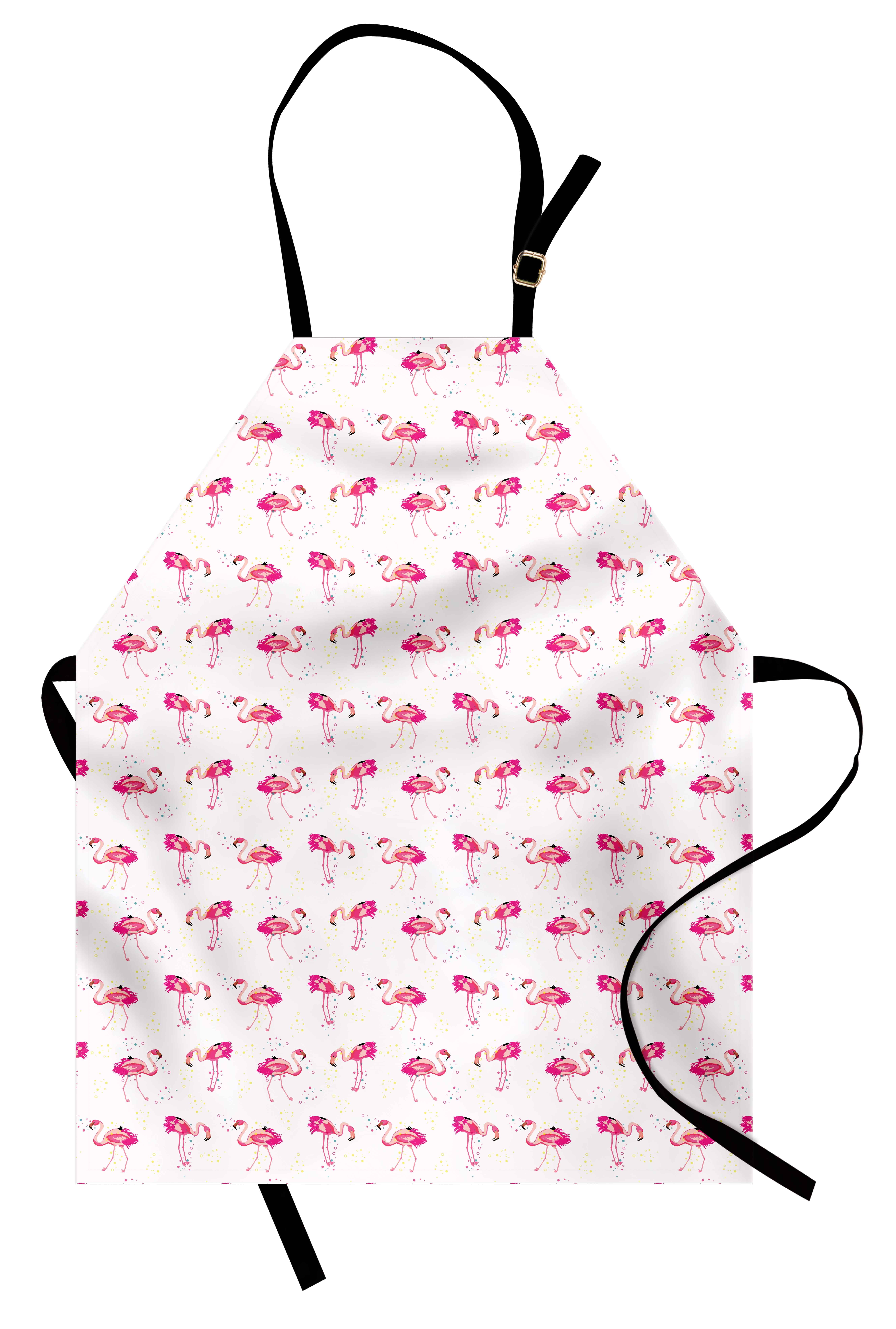 Flamingo Apron, Repetitive Pattern of Hand Painted Tropic Birds and ...